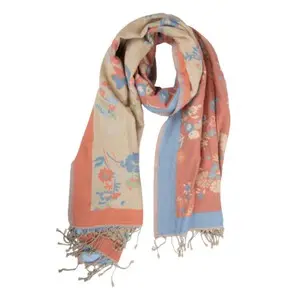 Saachi Fiore Pastel Reversible Moccasin Scarf - Pink