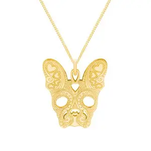 CARTERGORE Small French Bulldog Pendant Necklace - Gold