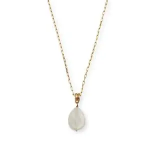 GEM ISLAND Lidy Rock Crystal Pendant Necklace - Gold/brown
