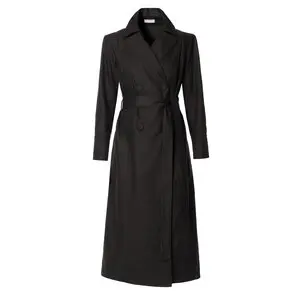 AGGI BY HALEWSKI Logan Natural Midi Trench Coat - Black