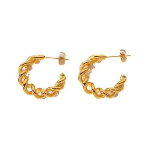 ELK & BLOOM Twist Hoop Earrings - Gold