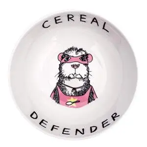 JIMBOBART Cereal Defender Guinea Pig Bowl - White