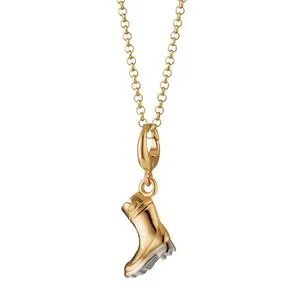 LILY CHARMED 18ct Plated Sterling Silver Wellington Boot Charm Necklace - Gold