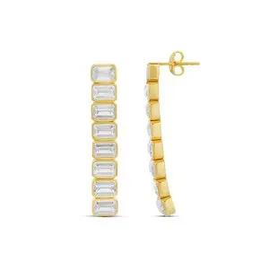 SHYMI Emerald Bezel-set Drop Earrings - Gold