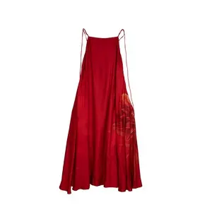LO NEEL Floral Print Maxi Slip Dress - Red