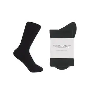 PEPER HAROW - MADE IN ENGLAND Cashmere & Wool Blend Boot Socks Bundle - Black