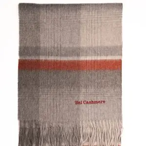 BEL CASHMERE Cashmere Scarf With Red Stripes