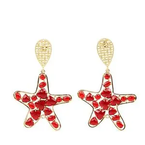 ADDICTED2 Starfish Dangle Earrings - Gold/red