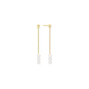 VANCHI Eden Trio Pearl Drop Earrings - Gold