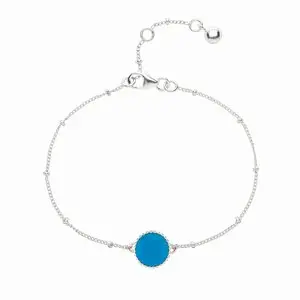 AUREE JEWELLERY Barcelona Silver December Birthstone Turquoise Bracelet - Blue/silver