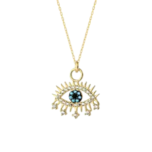 SPERO LONDON Evil Eye Eyelash Pendant Necklace - Gold