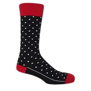 PEPER HAROW - MADE IN ENGLAND Pin Polka Crew Socks - Black