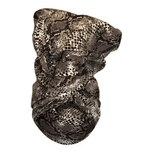 ROMER MILLINERY Twisturban Turban Python Print Black/grey/brown