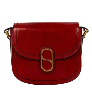TIME RESISTANCE Leather Saddle Bag Villette - Red