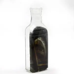 BABS BOUTIQUE NYC Babs Hand-printed Schaefer Cap Vintage Bottle Art