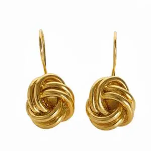 SILVER & ELEGANT Knot Drop Earrings - Gold