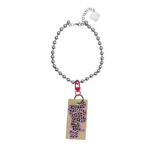 ACID CAT Convertible Villain Keychain Tag Choker Necklace - Black
