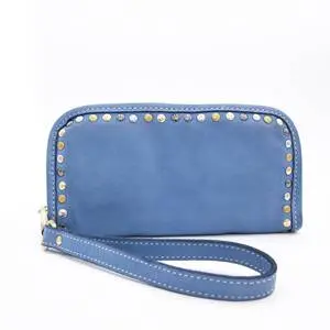 BOLSA NOVA HANDBAGS Sofia Zip Around Wallet In Denim - Blue