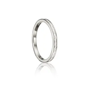 LILY & ROO Sterling Baguette Eternity Ring - Silver