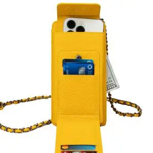 LEATHERE Leather Crossbody Bag Wallet - Orange