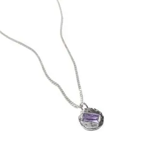 MURU Mini February Birthstone Necklace - Silver