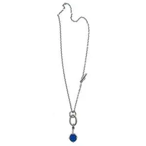 GEM KINGDOM Rebel Rebel Sterling Silver Necklace With Lapis - Blue/silver