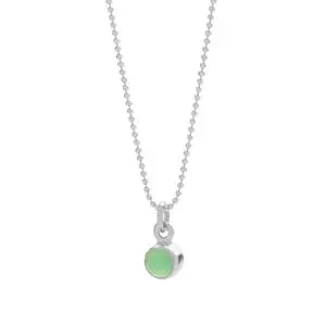 NELLOU JEWELLERY Gem Dot Chrysoprase Sterling Silver Necklace - Green
