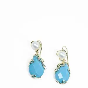 ADDICTED2 Dangle Earrings - Blue/gold/white