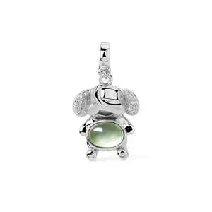 FREQNC ATELIER Mini Elephant Charm With Prehnite - Green