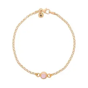 NELLOU JEWELLERY Opal Gemstone Bracelet Gold Plated Sterling Silver - Pink