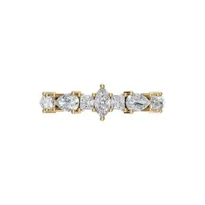 AYA FINE JEWELRY 0.79 Ctw Mixed Shape Lab Diamond Half Eternity Ring In 14k Gold - Yellow