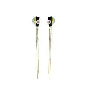 GISSA BICALHO Long Inti Acrylic Dangle Earrings - Green
