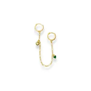 ALEXIE OF ATHENS Envy Heart Charm Chain Huggie - Gold