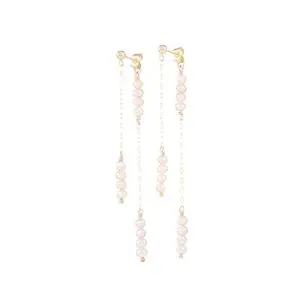 INARI JEWELLERY Gold Filled Freshwater Pearl Dangle Earrings - Pink