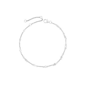 LUCY QUARTERMAINE Skinny Drip White Topaz Anklet - Silver