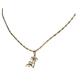 MISS MAY THE BRAND 14k Dolphin And Palm Tree Pendant Necklace - Gold