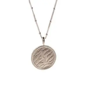 CLAIRE HILL DESIGNS Hope Shorthand Coin Pendant Necklace - Silver
