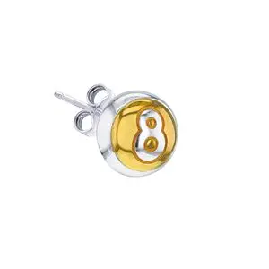 TRUE ROCKS 18kt Gold-plated & Sterling Silver 8 Ball Stud - Silver/gold