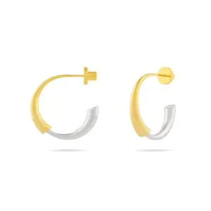 MEULIEN Double Arc Hoop Earrings - Gold/silver
