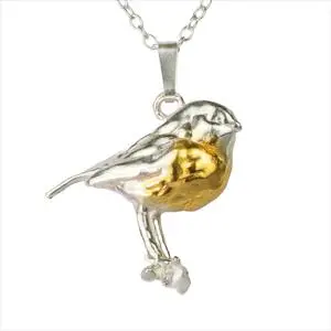 SIMON KEMP JEWELLERS Robin Pendant In Sterling And Eighteen Carat Gold - Silver