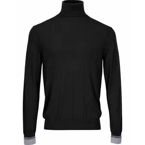 LORDS OF HARLECH Ronald Merino Turtleneck Sweater - Black