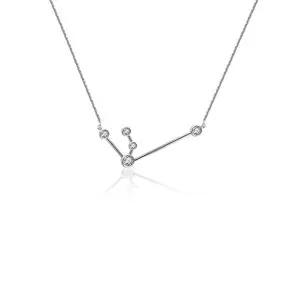 GENEVIEVE COLLECTION Aquarius Constellation Diamond Necklace - White