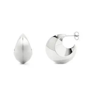 DINNY HALL Iceni Warrior Puffy Hoop Earrings - Silver