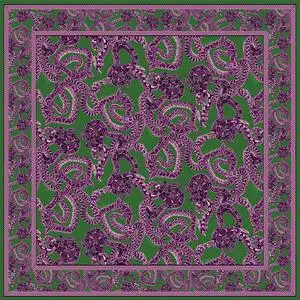 MONZLAPUR NEW YORK Pink / Green Small Silk Snake Scarf Magenta X Emerald - Pink/green