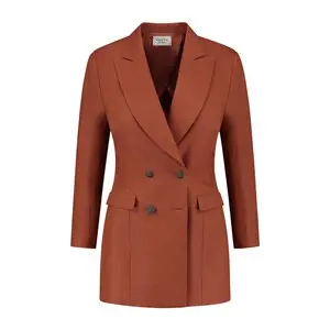 VULTO Linen Double-breasted Jacket - Brown