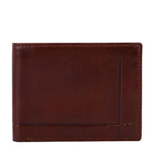 TIME RESISTANCE Leather Bifold Wallet The Getaway - Brown