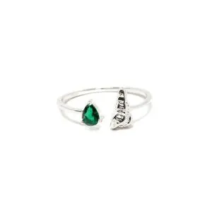 NASI SILVER Shell Sedef Ring With Spinel - Green