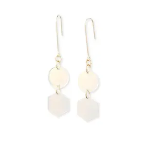 BY CHAVELLI Geometric Dangly Earrings - Blue/silver