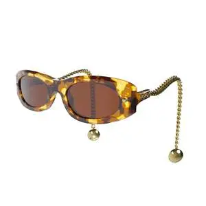 SABATINO Frames Leopard Acetate With Pendant - Yellow