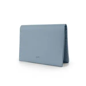 GODI. Women's Blue / White Handmade Bifold Leather Wallet - Ice Blue Blue/white